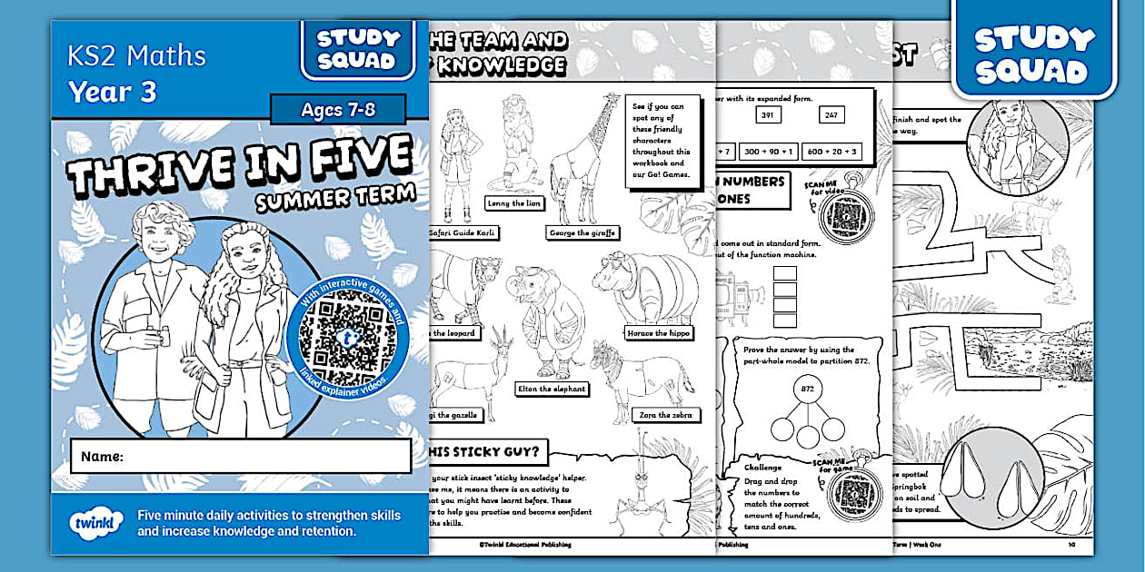 👉 Study Squad Thrive in Five Year 3 Maths Workbook Summer Term