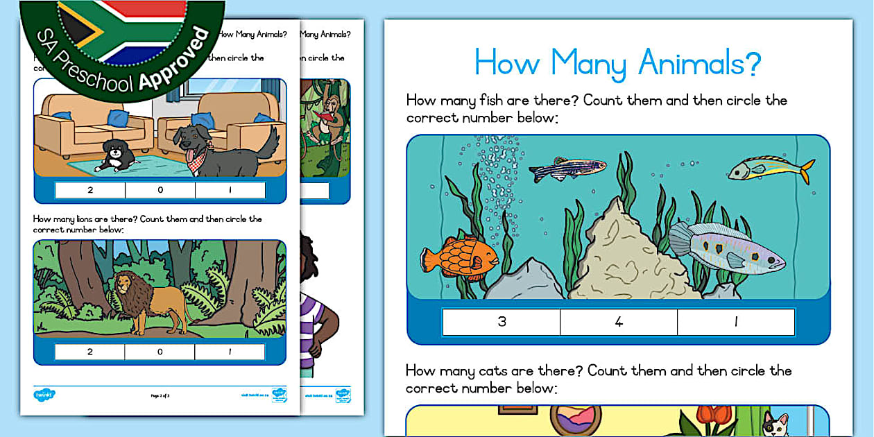 Perceptual Skills: How Many Animals Are There? - Twinkl