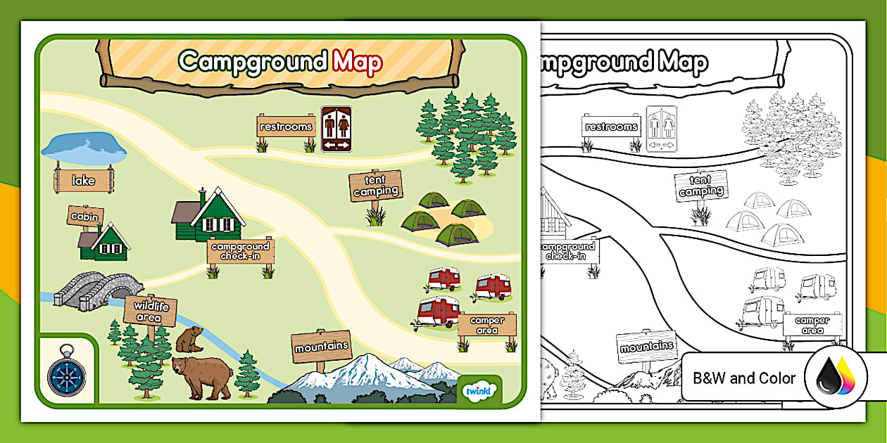 Campground Dramatic Play Map Poster (teacher made) - Twinkl