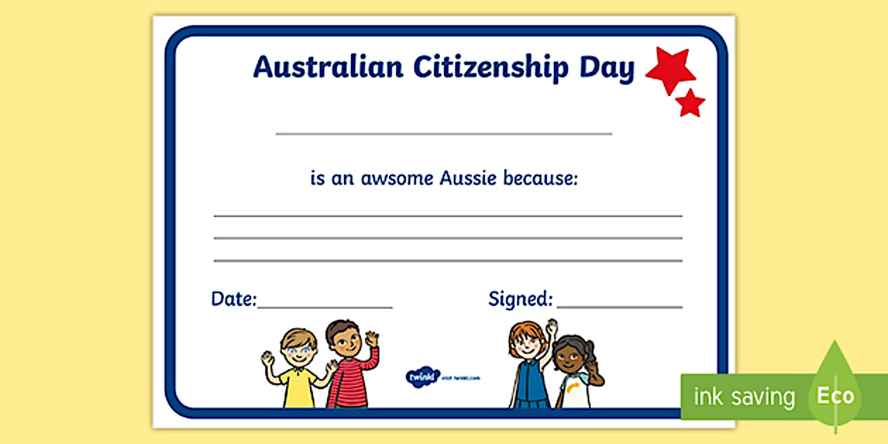Australian Citizenship Day Certificates