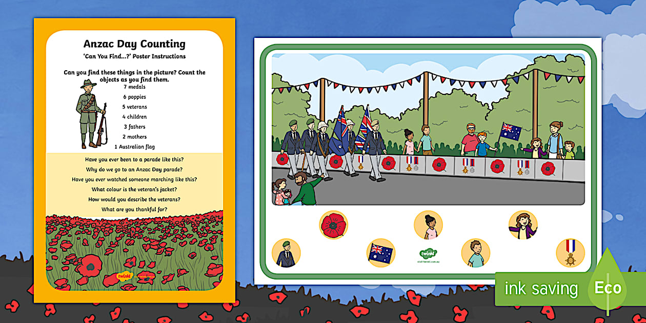 NSW Anzac Day Can You Find...? Poster and Prompt Card Pack