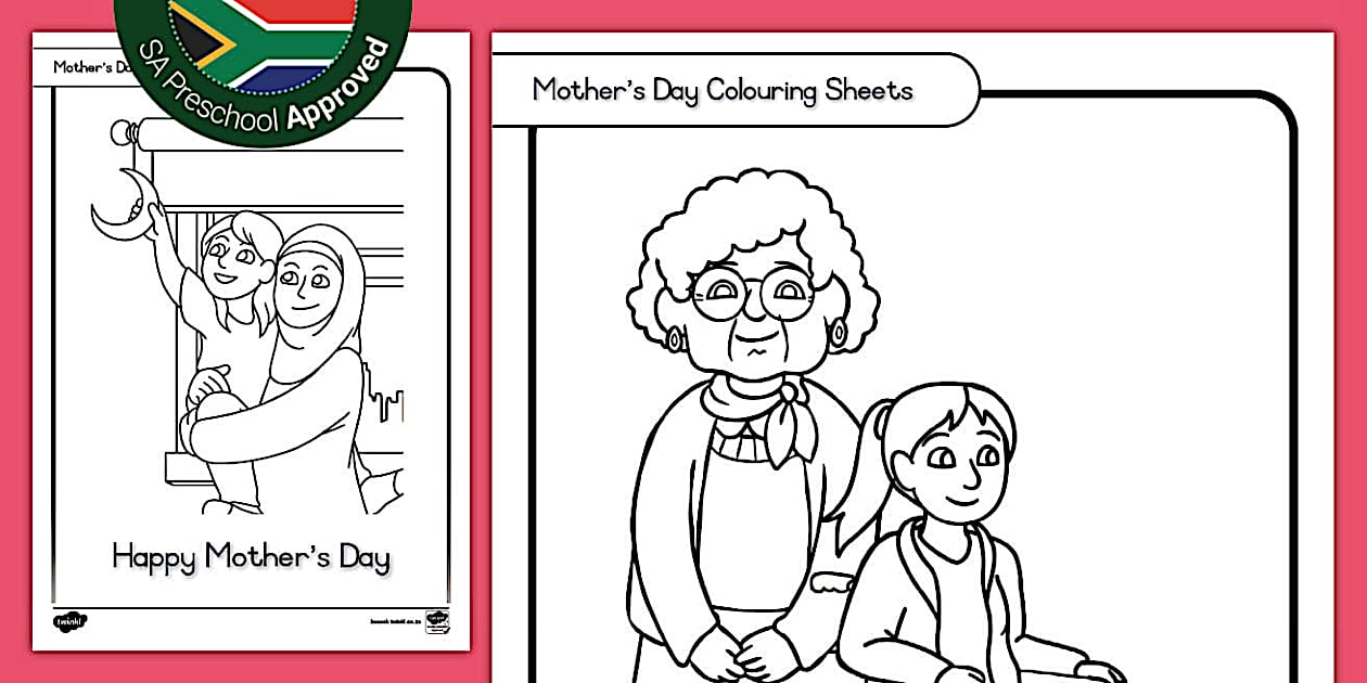 Mother's Day - Colour Sheets (teacher made) - Twinkl