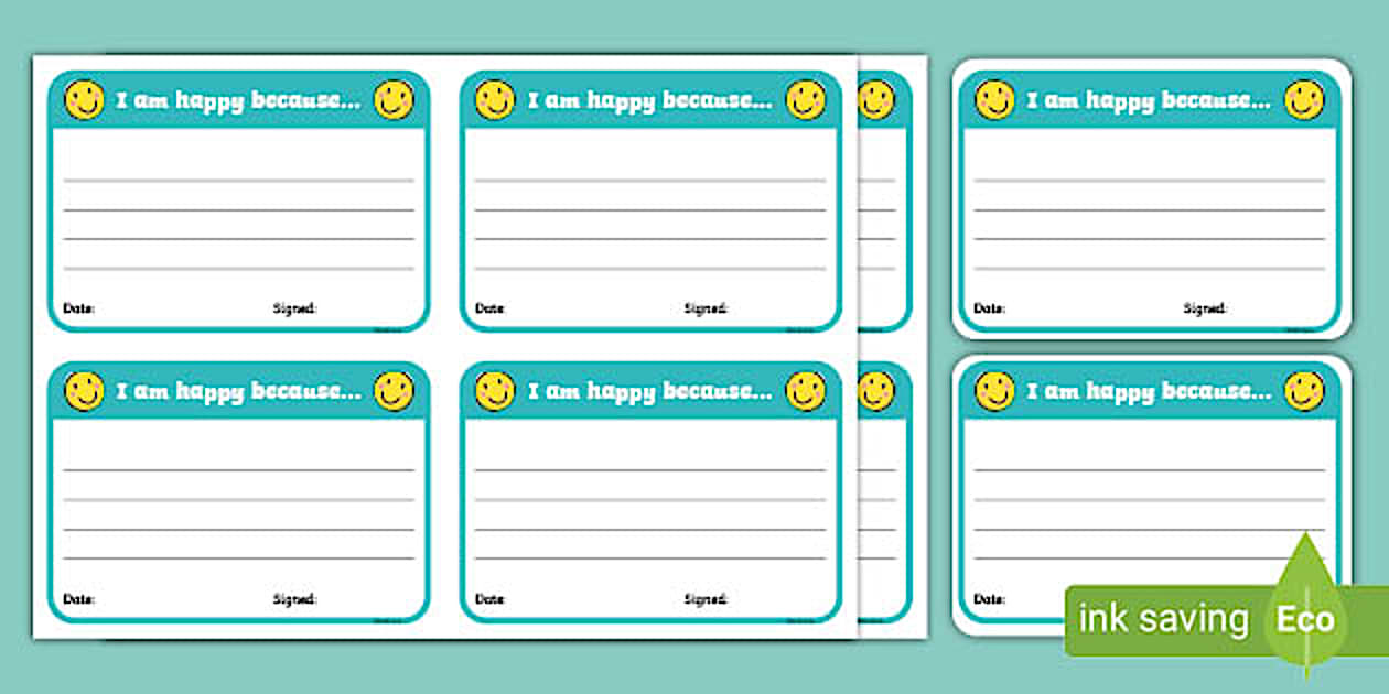 What Makes Me Happy Note Cards (teacher made) - Twinkl