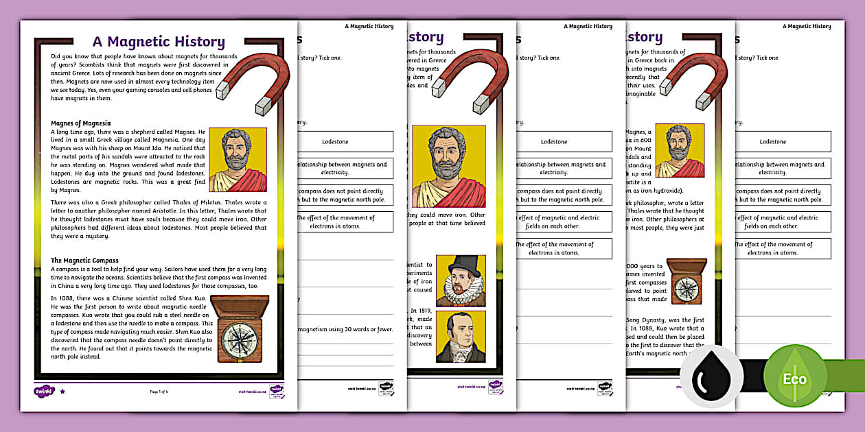 A Magnetic History - Differentiated Reading Comprehension