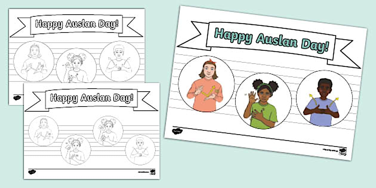 Auslan Day Colouring Pages (teacher made) - Twinkl