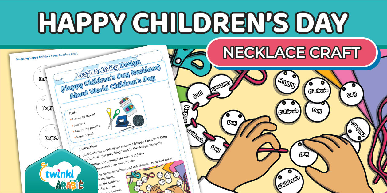 Happy Children's Day Necklace Craft