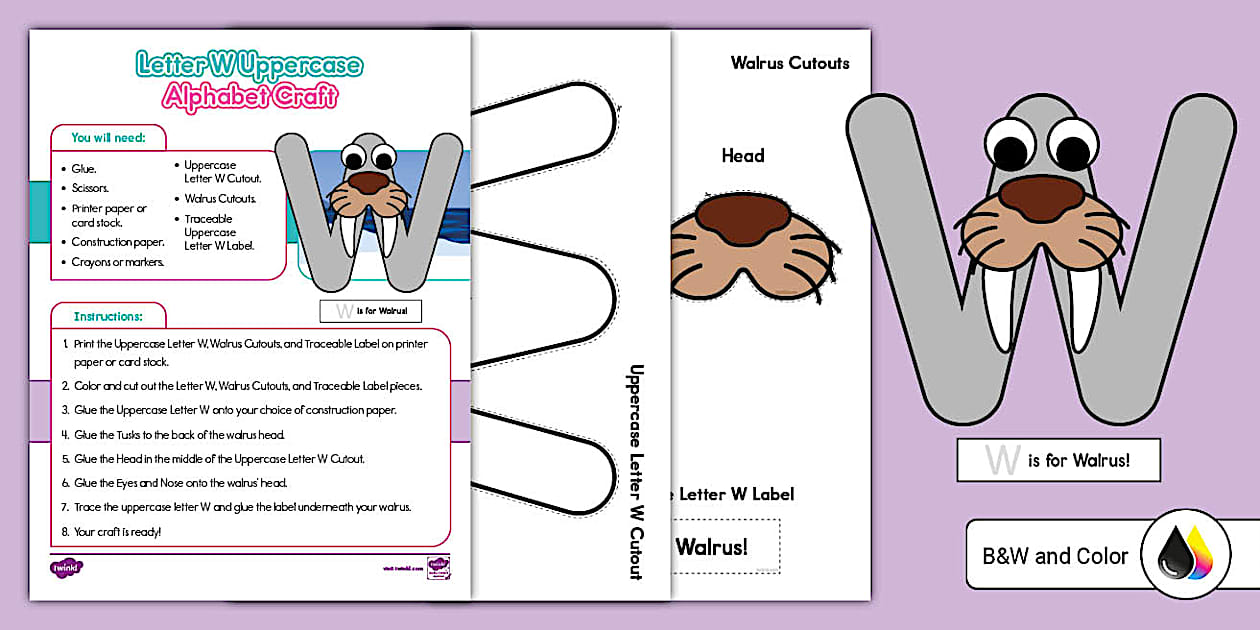 Letter W Uppercase Alphabet Craft (teacher made) - Twinkl