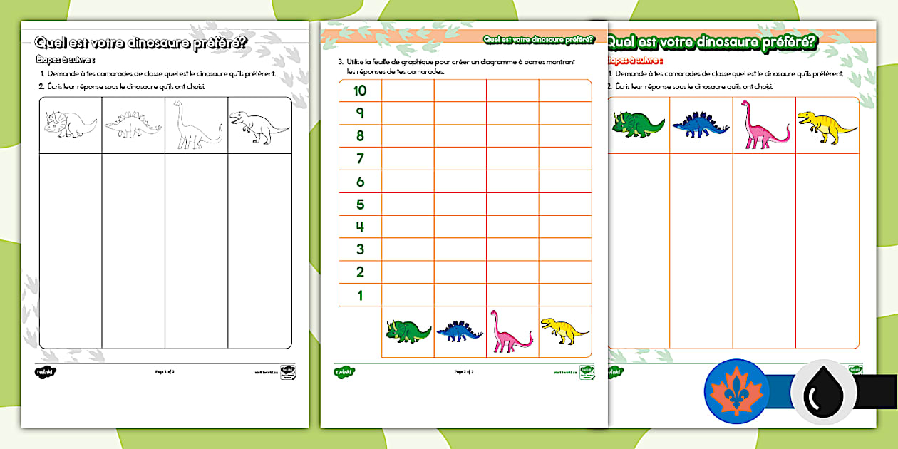 Dinosaur Graphing Activity French