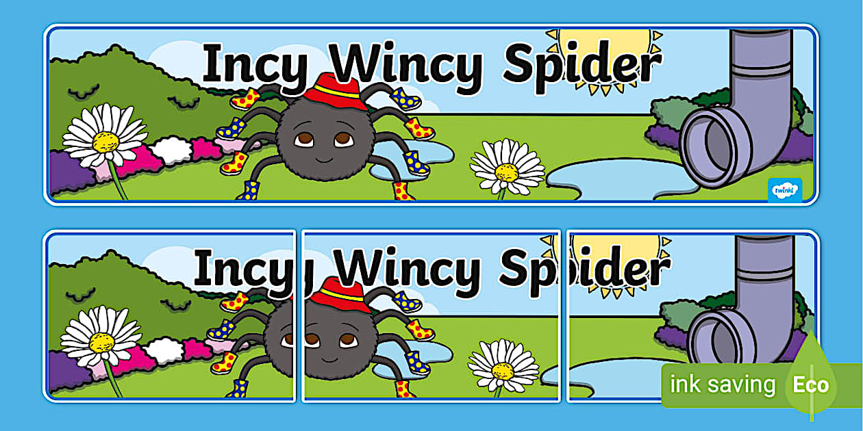 Incy Wincy Spider Display Banner (teacher made) - Twinkl