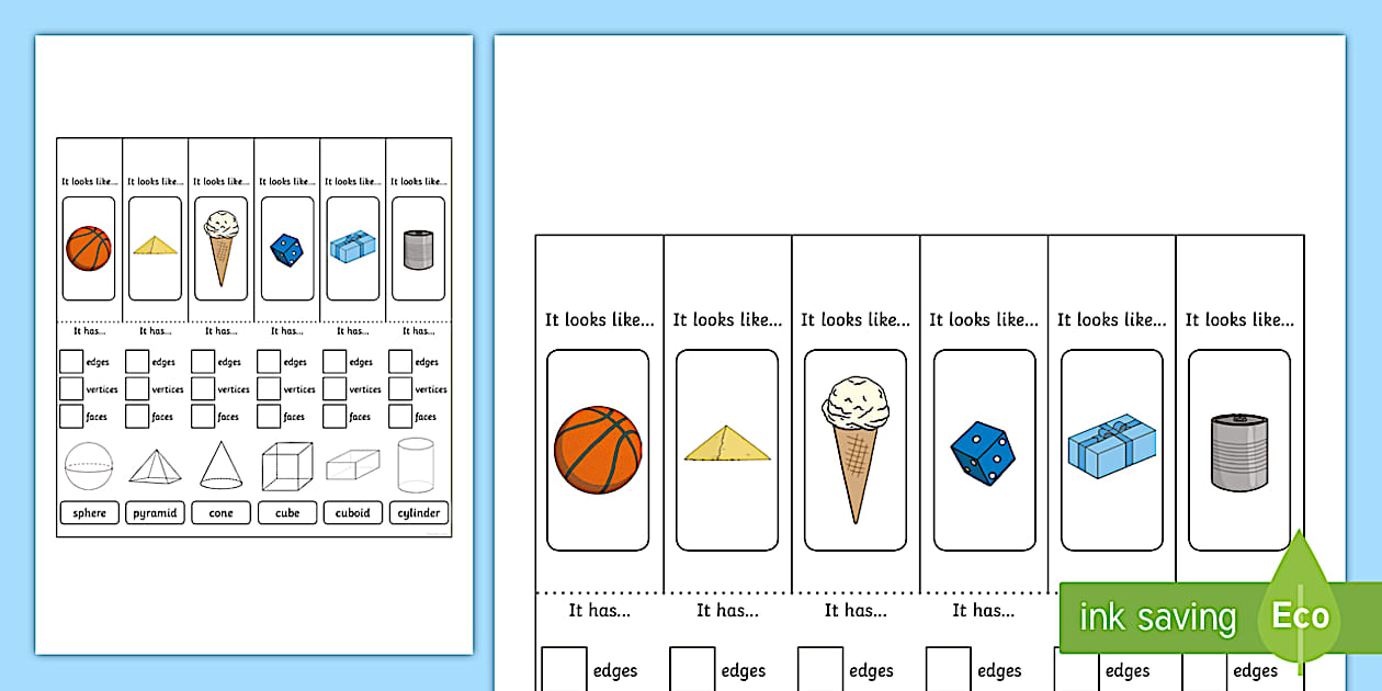 3D Shape Properties Visual Aids (Teacher-Made) - Twinkl