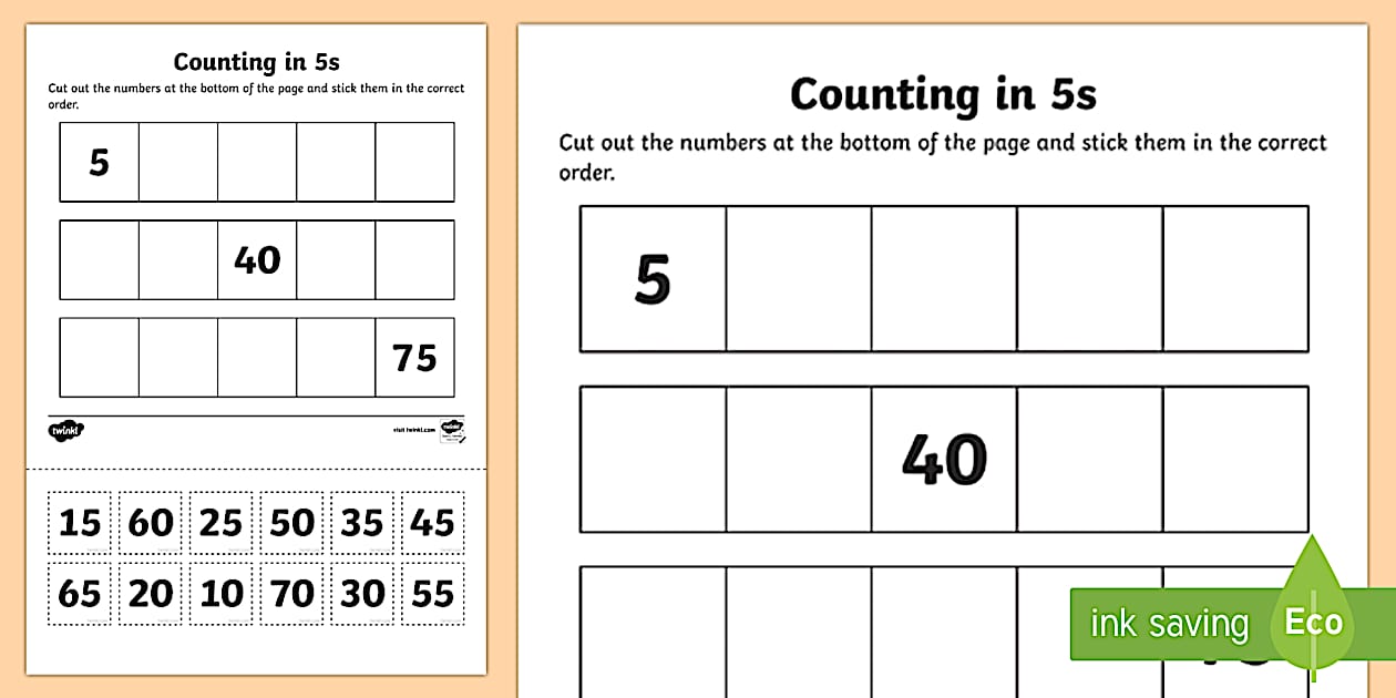 Counting in 5s Activity | Cut and Stick | Ages 5–7 | Twinkl