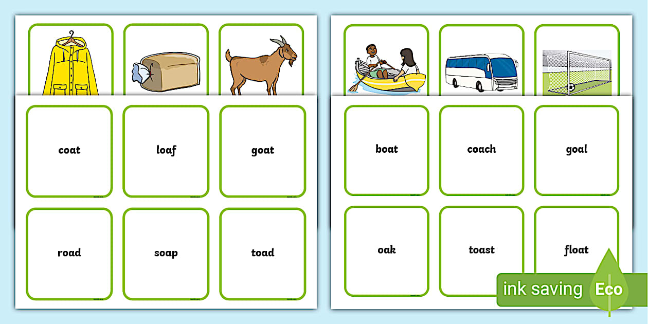 'oa' Matching Cards (teacher made) - Twinkl