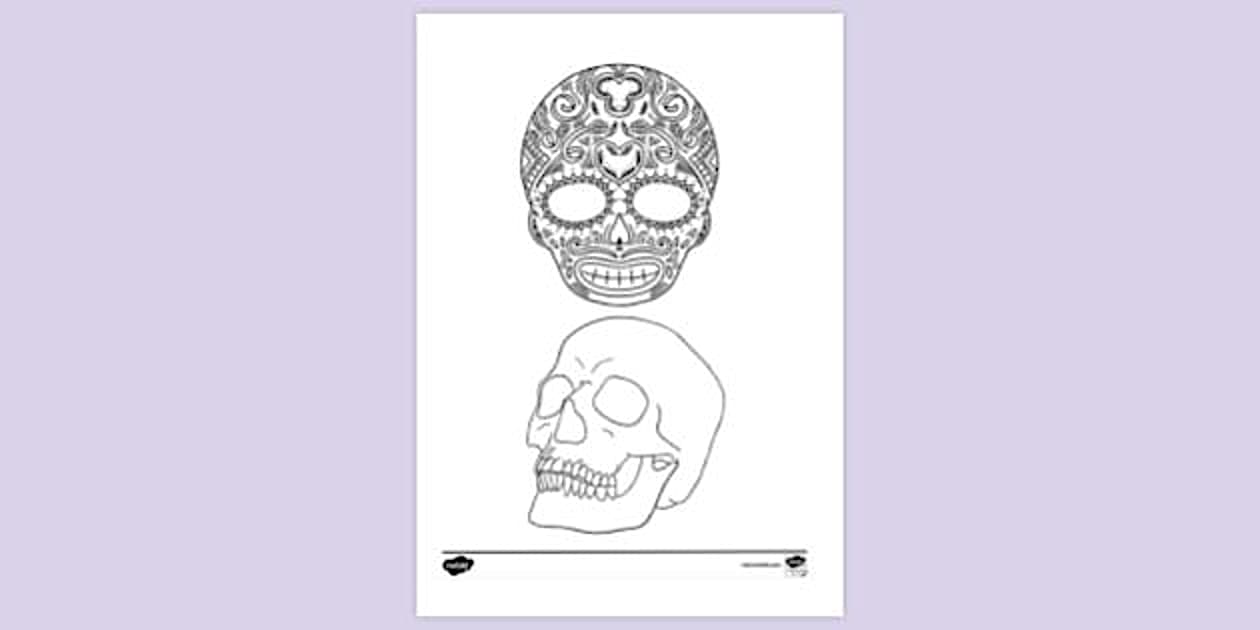 Cool Skull Colouring Page | Colouring Sheets | Twinkl