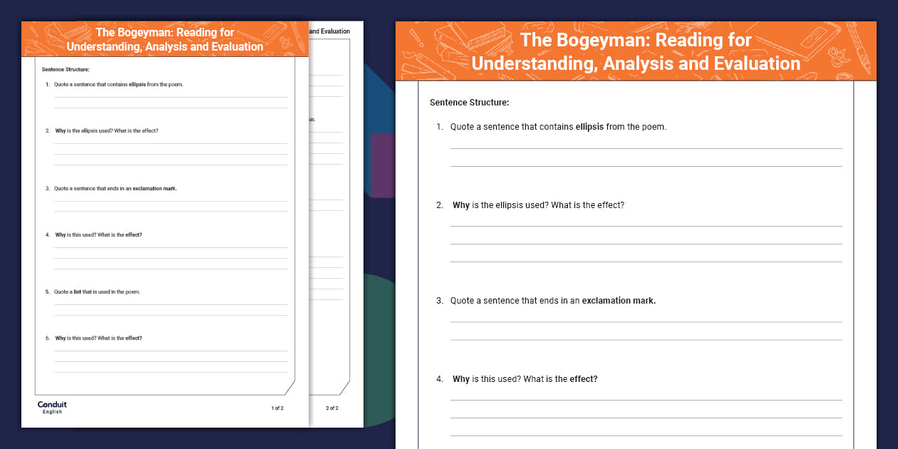 The Bogeyman: Reading for Understanding, Analysis and Evaluation