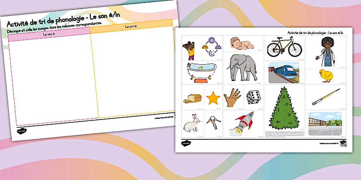 Activité de tri de phonologie - Le son é/in (teacher made)