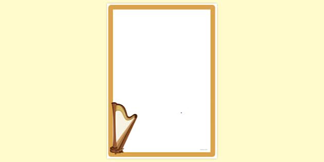 Harp Musical Instrument Page Border | Page Borders | Twinkl