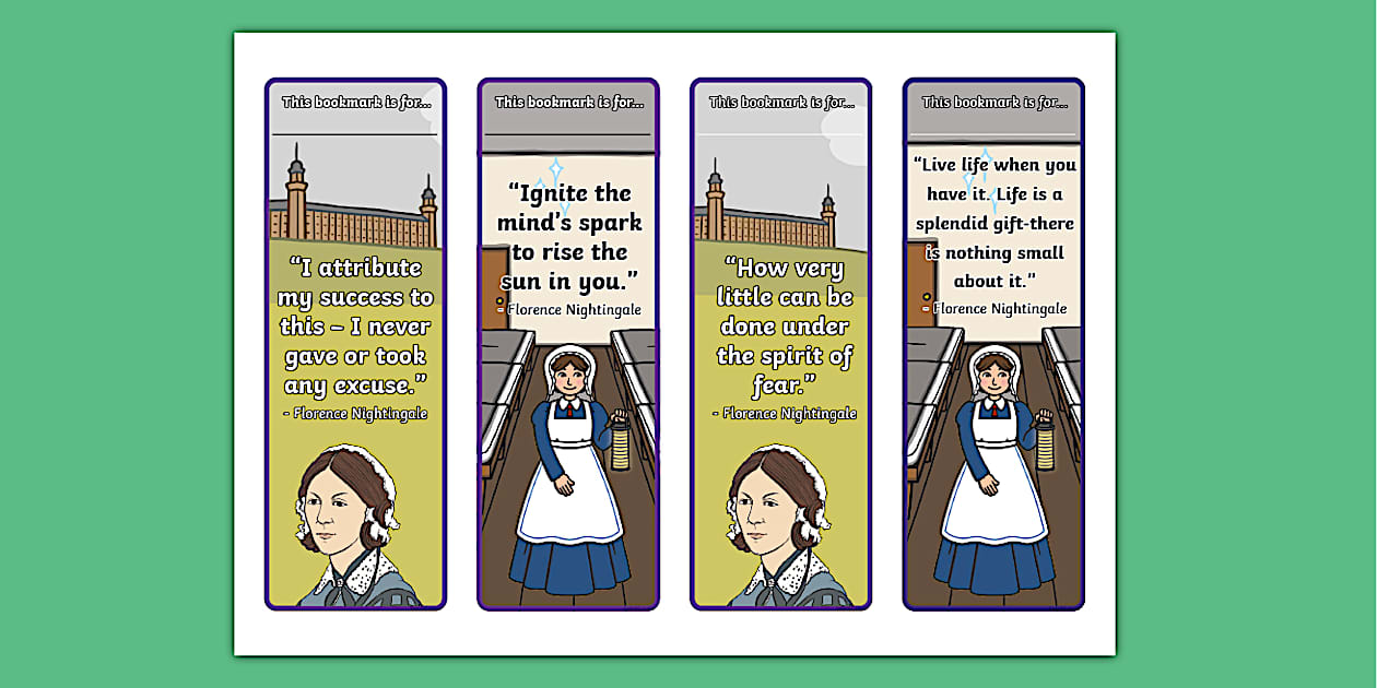 Florence Nightingale Quotes Bookmarks (teacher made)