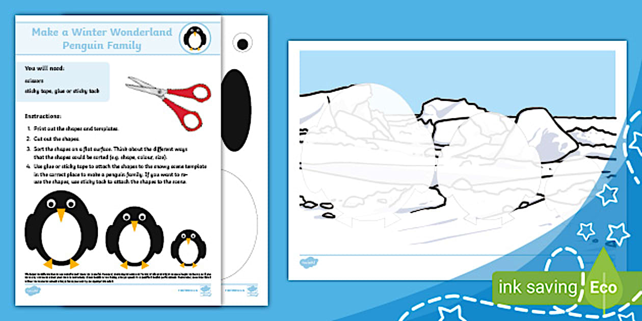 Make a Winter Wonderland Penguin Family (teacher made)