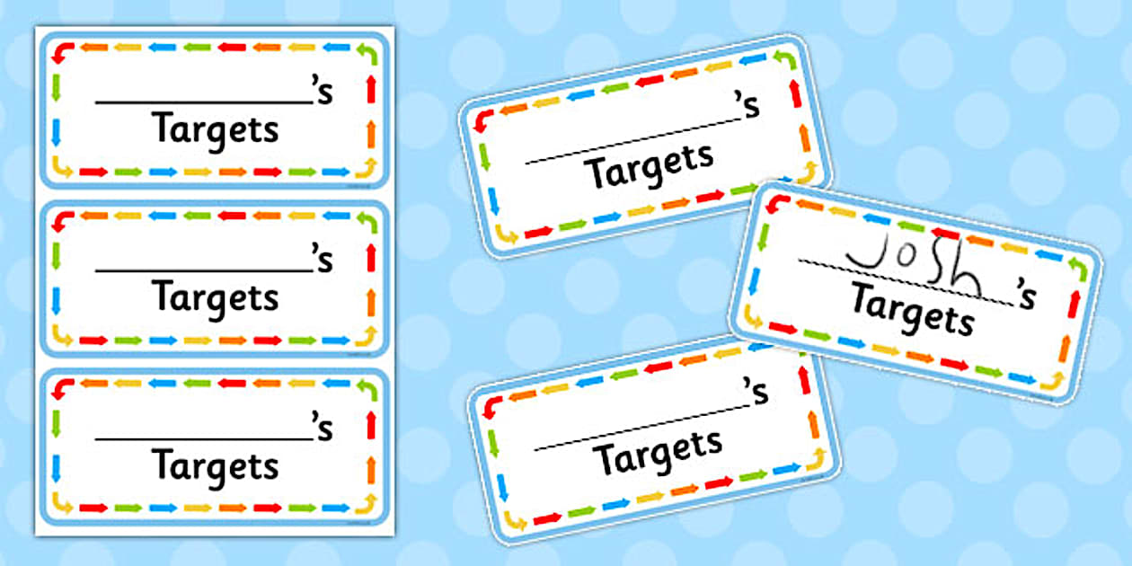 My Targets Cards (teacher made) - Twinkl