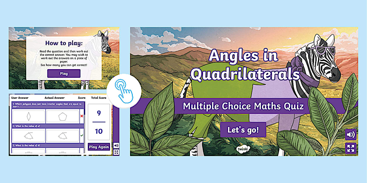 👉 Angles in Quadrilaterals KS2 Maths Multiple Choice Quiz
