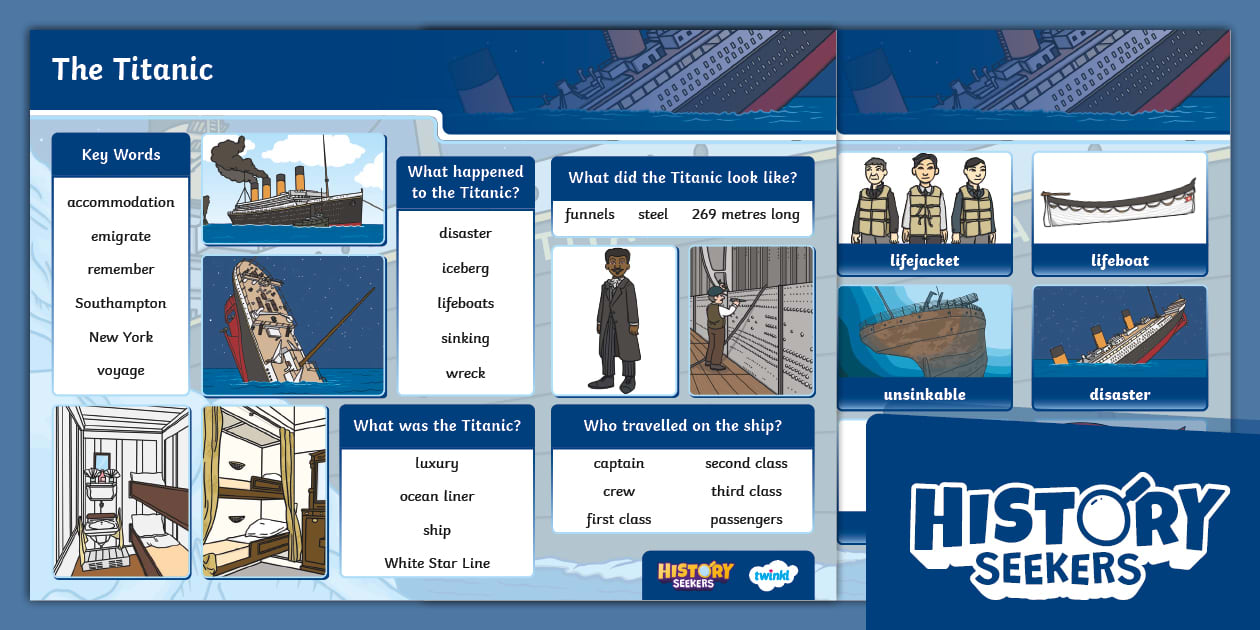 History Seekers: KS1: The Titanic Word Mat