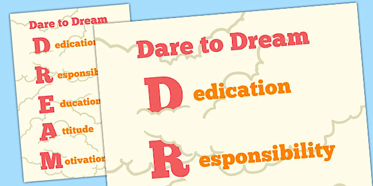 👉 Dare to Dream Motivational Poster (teacher made)