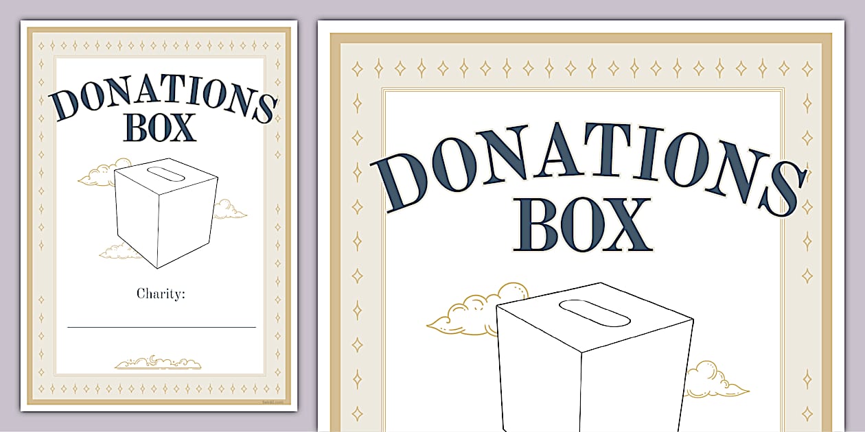 Celestial-Themed Donation Box Display Poster (teacher made)