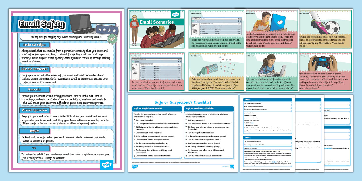 Email Safety Activity Pack - Twinkl - KS2 (teacher made)