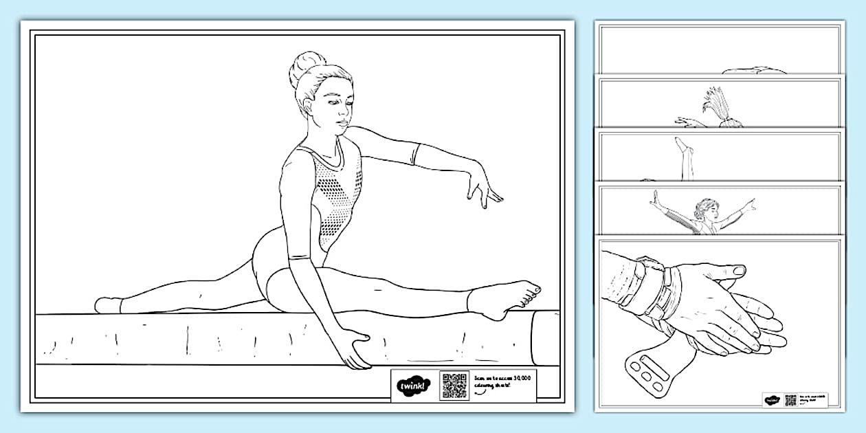 Gymnast Colouring Pages - Twinkl Primary (teacher made)