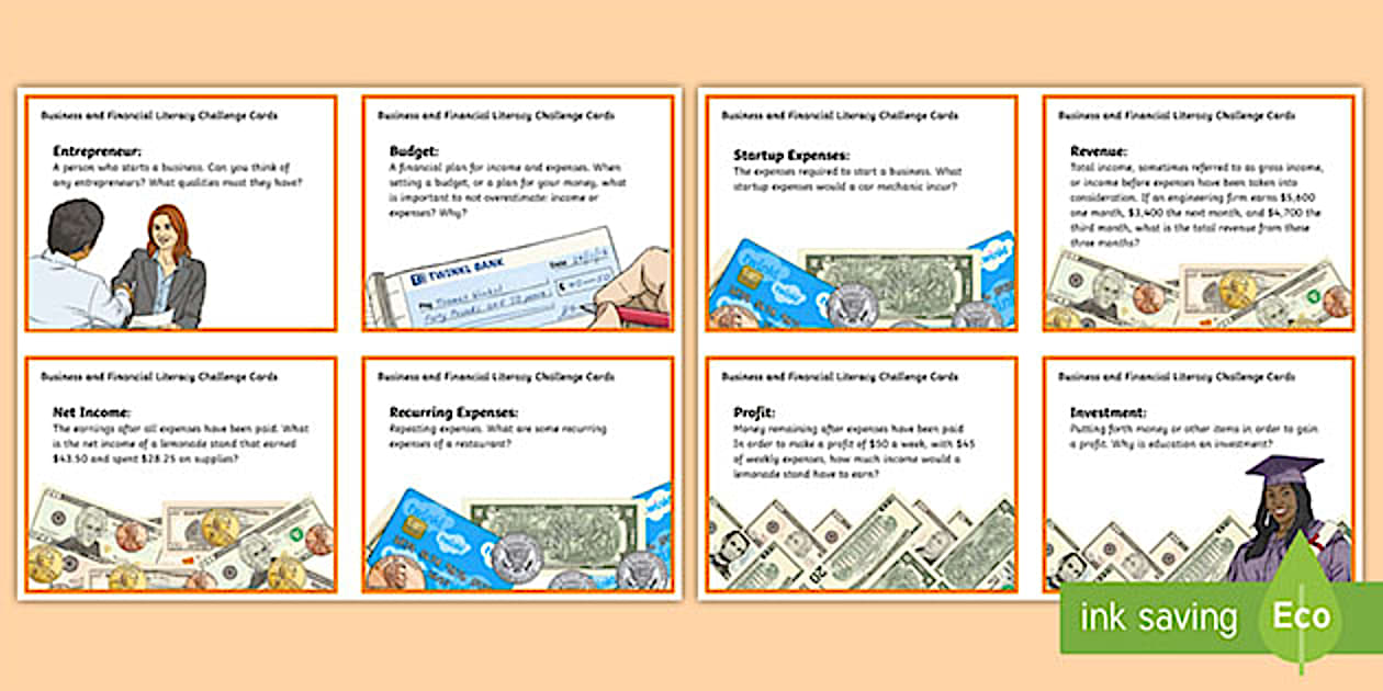 Financial Literacy Challenge Cards | Twinkl USA Resources
