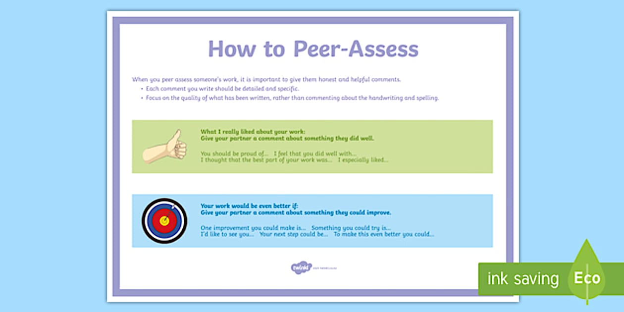 How to Peer-Assess Display Poster (teacher made) - Twinkl