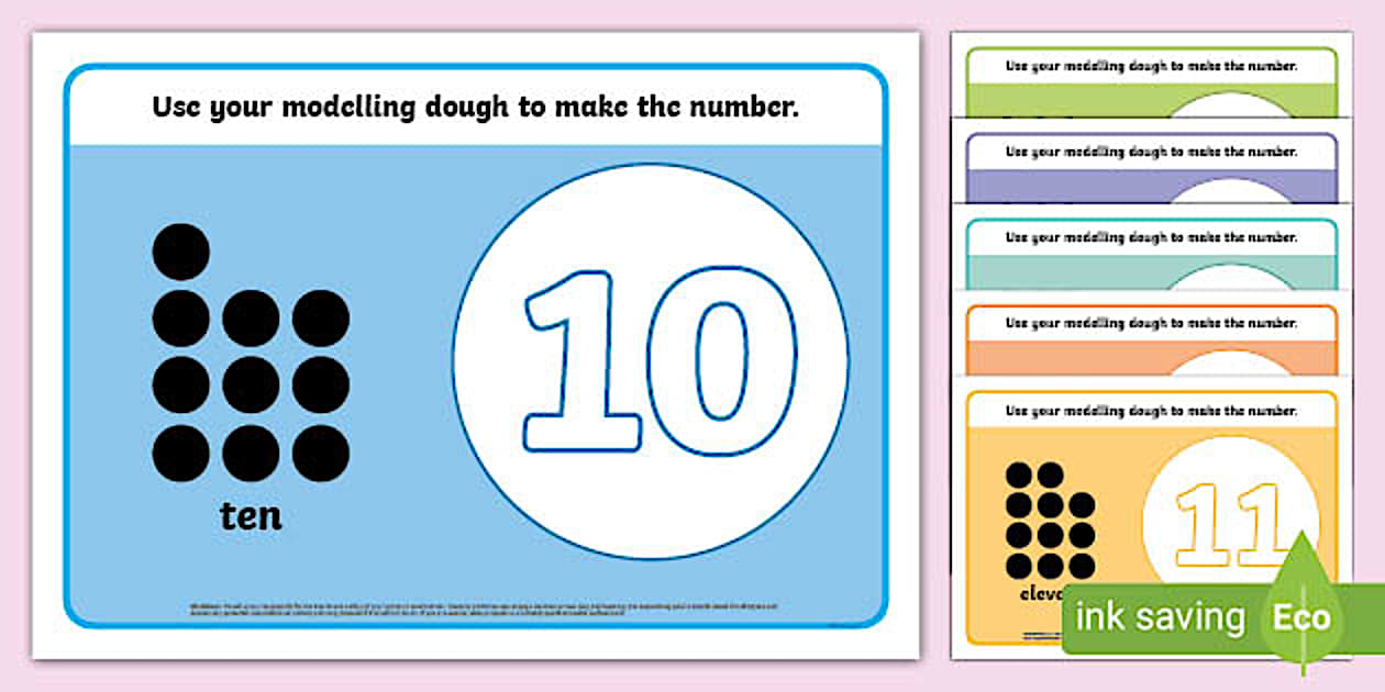 Simple Number modelling dough Mats (11-20) (teacher made)