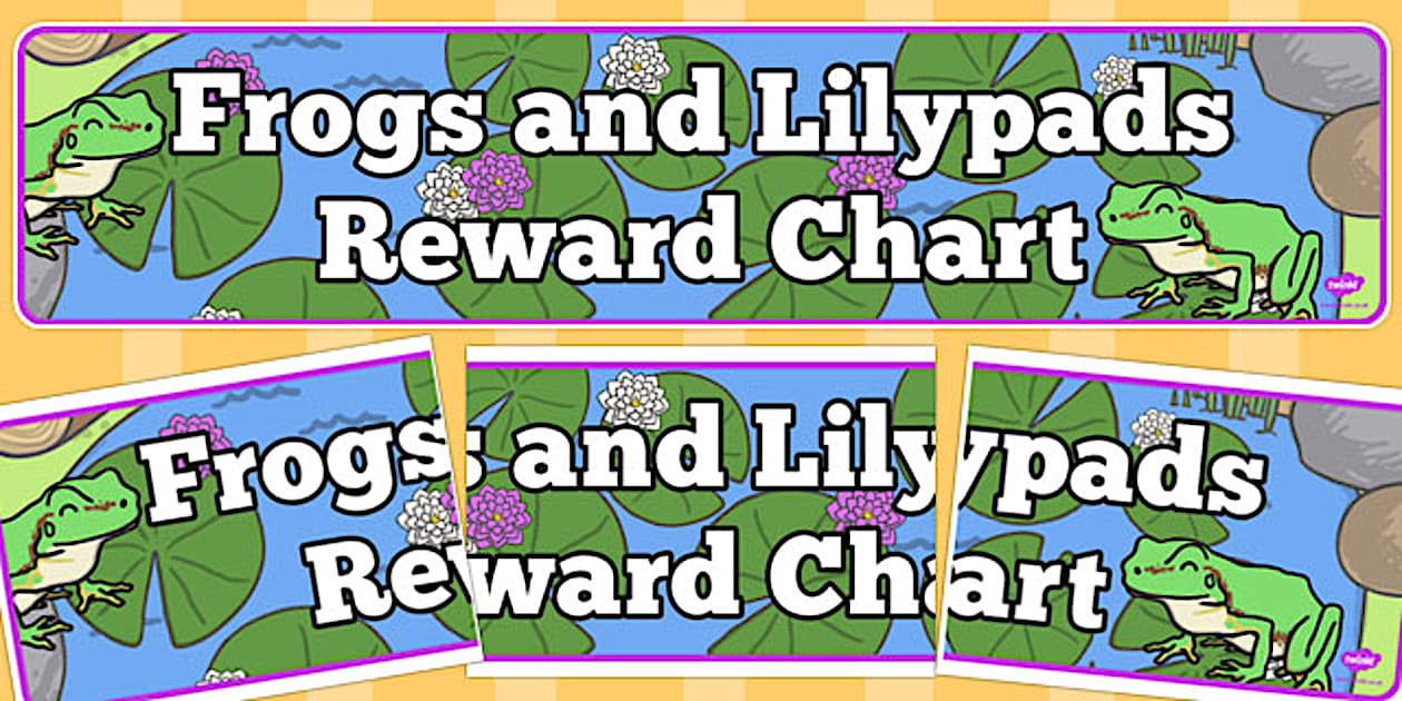 Editable Frogs and Lily Pads Reward Chart Display Banner