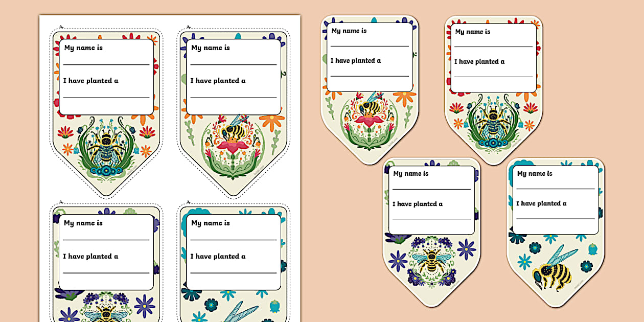 Bee-Themed Planting Labels