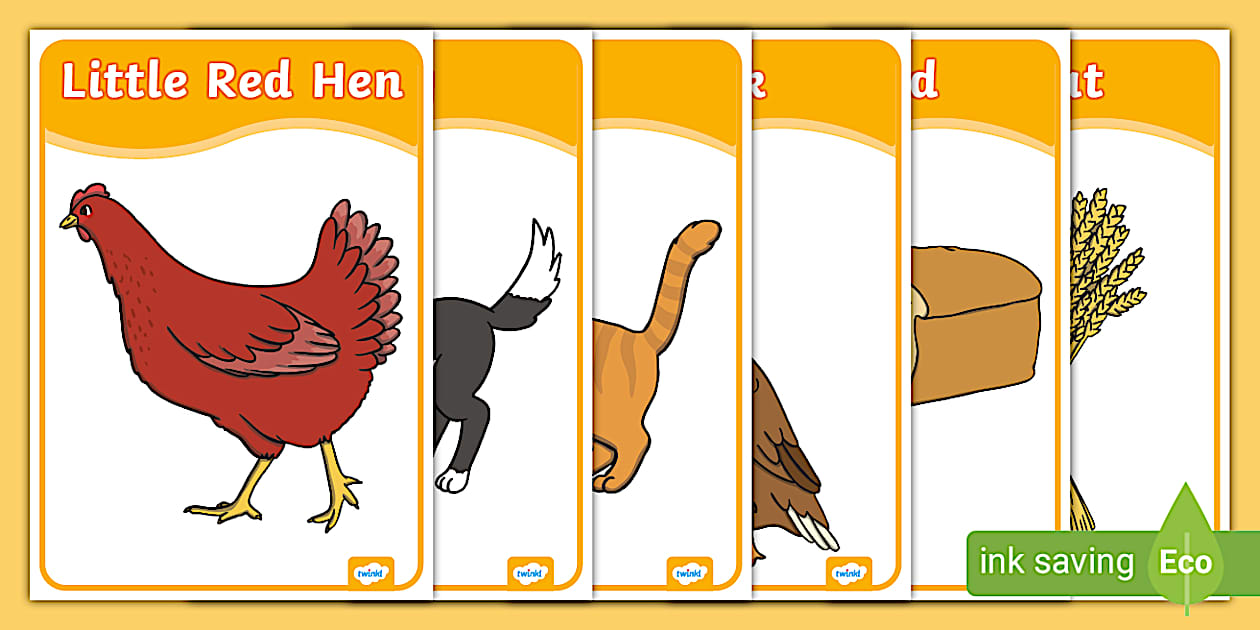 Precursive The Little Red Hen Display Posters - Twinkl