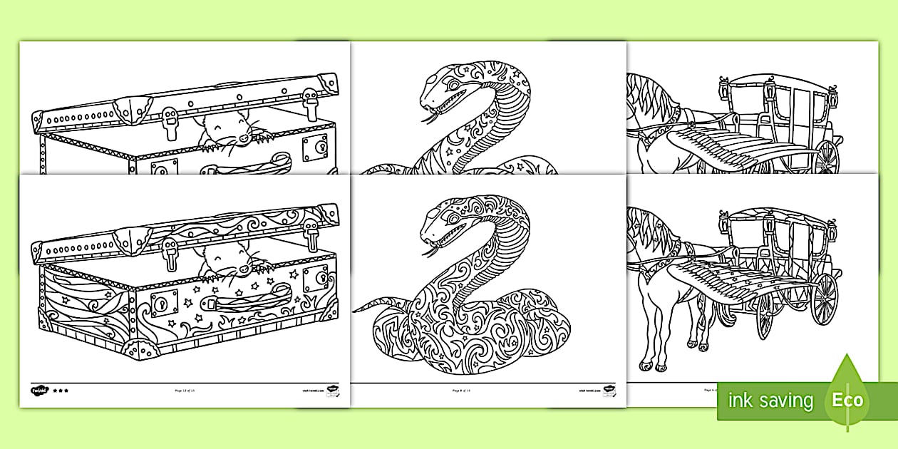 Magical Wizard World Mindfulness Colouring Pages - Twinkl
