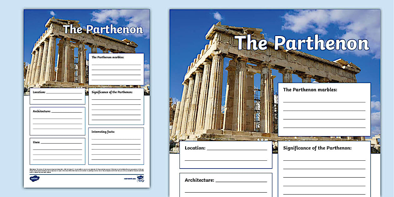 The Parthenon Fact File Template (teacher made) - Twinkl
