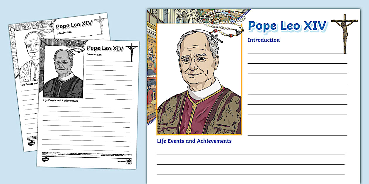 Pope Leo XIV Biography Template - Twinkl