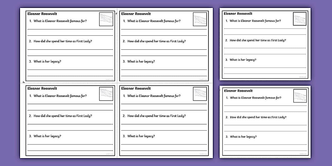 Third Grade Eleanor Roosevelt Exit Ticket (teacher made)