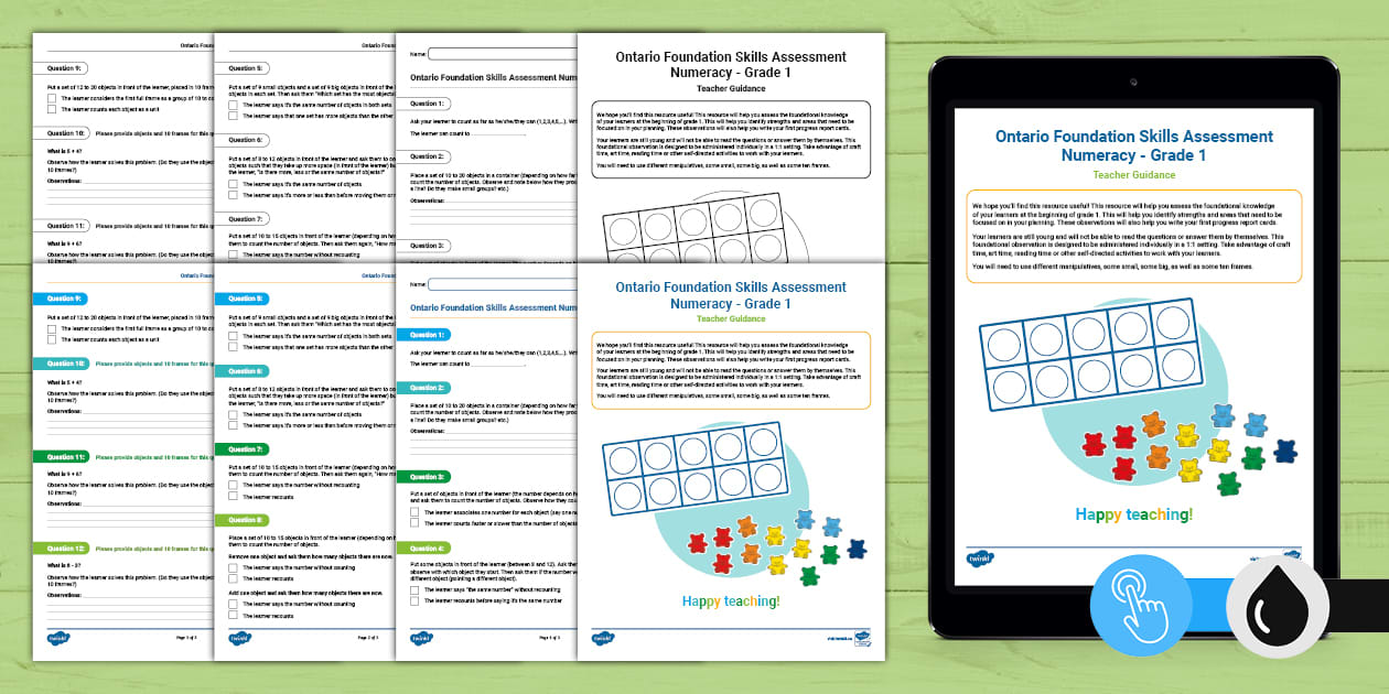 Ontario Foundation Skills Assessment Numeracy Grade 1