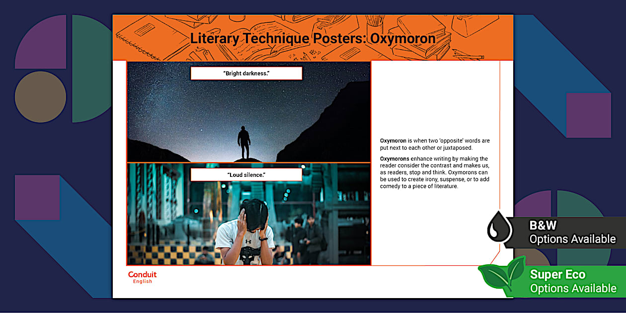 Literacy Technique Posters: Oxymoron (teacher made) - Twinkl