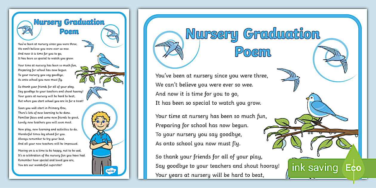Graduation Poem – Nursery Leavers – CfE Teaching Resource