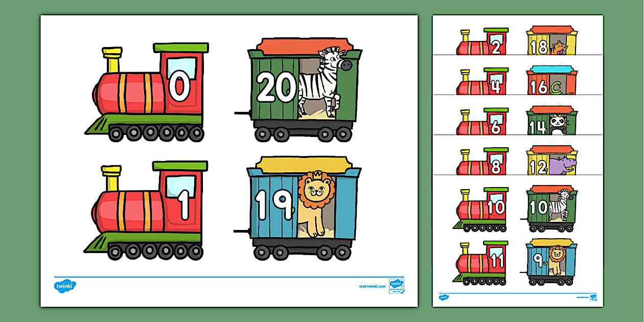 Train Number Bonds to 20 (Lehrer gemacht) - Twinkl