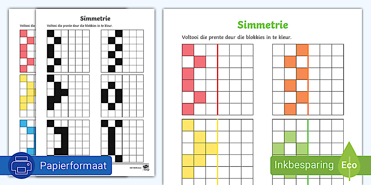 Simmetrie Inkleur Aktiwiteit (teacher made) - Twinkl