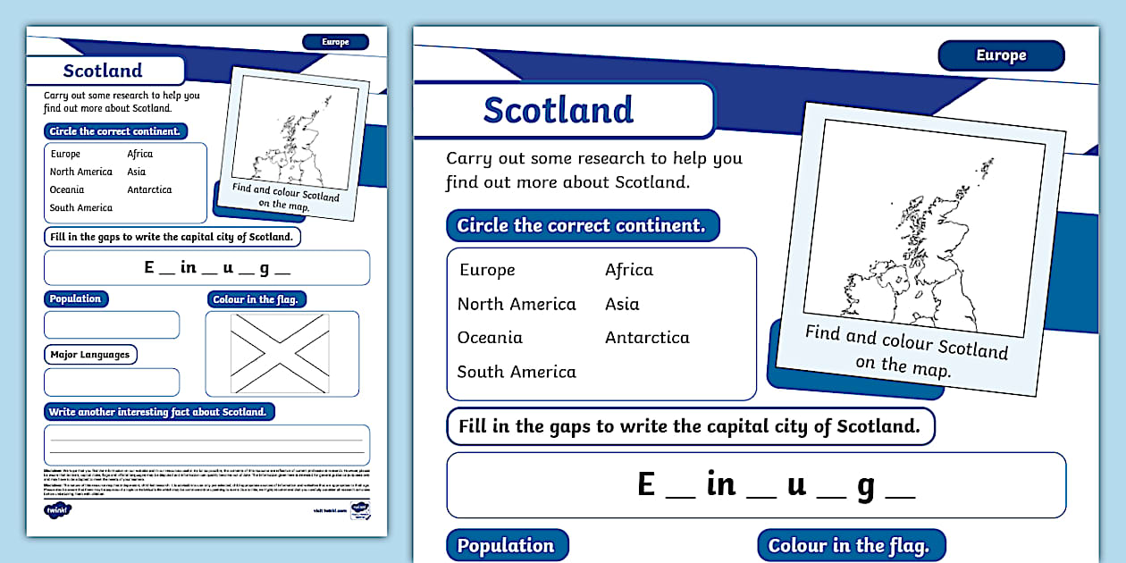 KS1 Scotland Research Activity