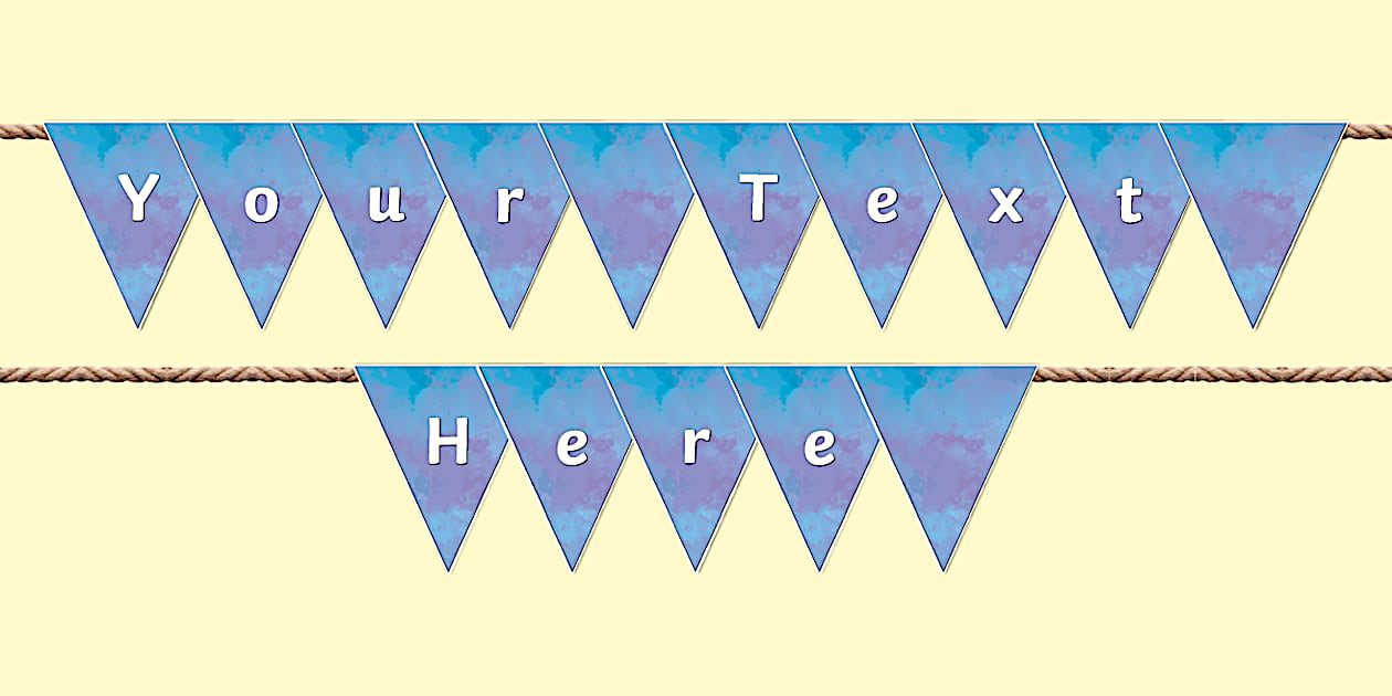Editable Blue Purple Bunting (teacher made) - Twinkl