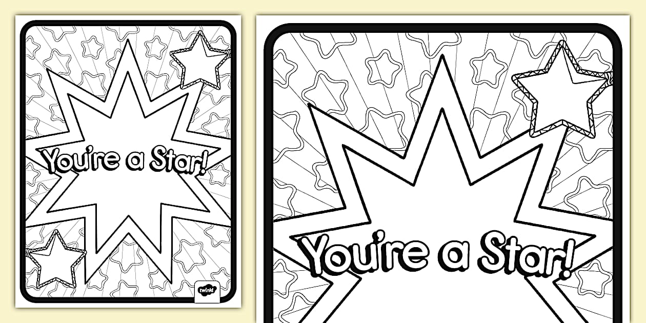 You're a Star Colouring Display Poster (teacher made)
