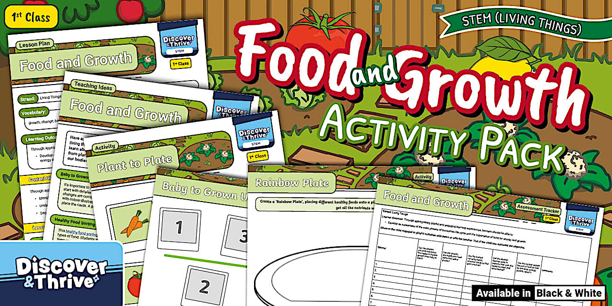 STEM (Living Things) Food and Growth Lesson Pack (1st Class)