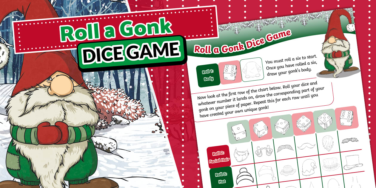Roll a Gonk Dice Game - Twinkl - KS2