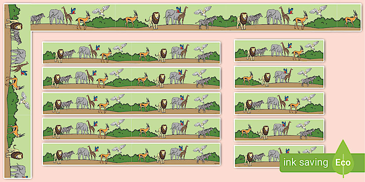 Zoo Animals Display Borders (Teacher-Made) - Twinkl